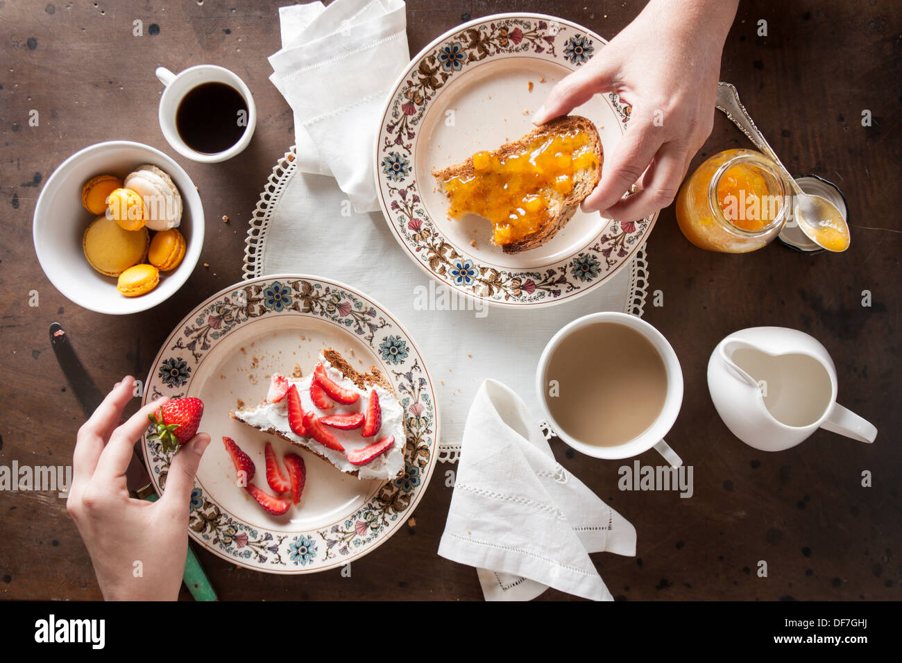 Couple breakfast table overview hi-res stock photography and images - Alamy