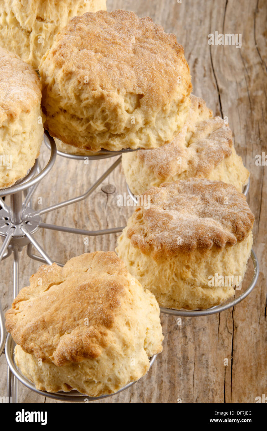 home made scone on a cake stand Stock Photo - Alamy