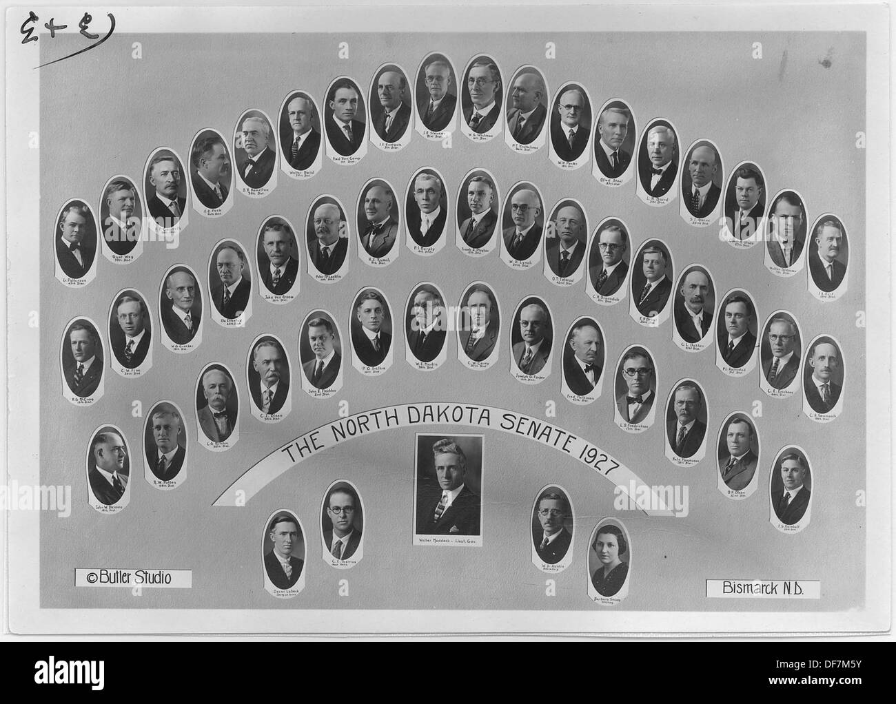 A photograph showing the members of the North Dakota Senate ...