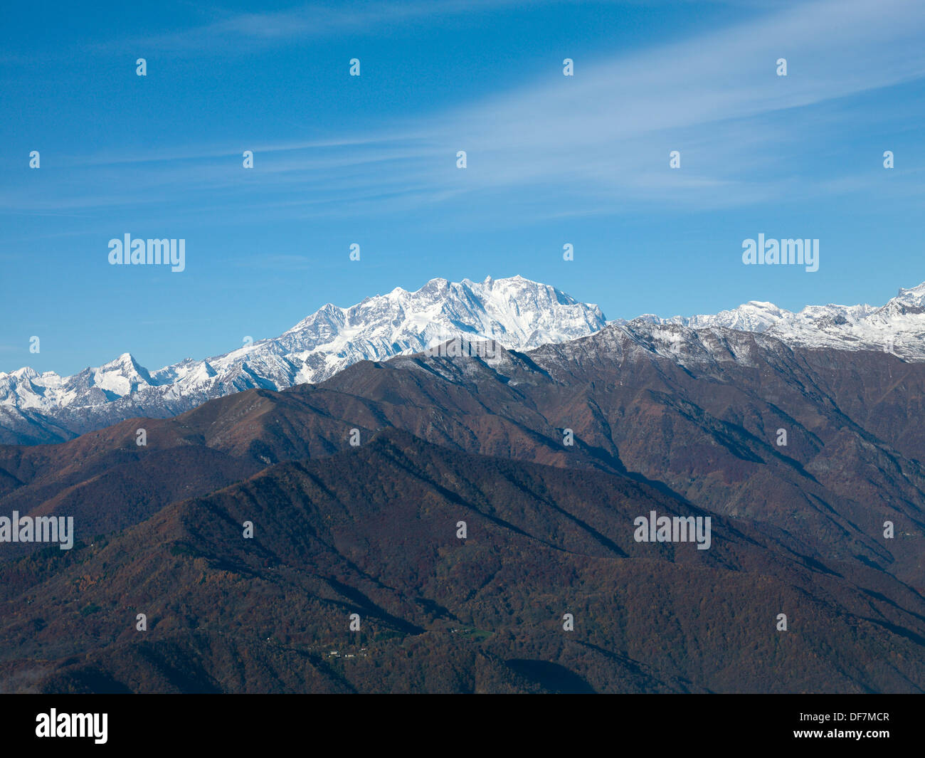 View on Monte Rosa and Italian Alps from Mottarone Peak, Stresa, Lake ...