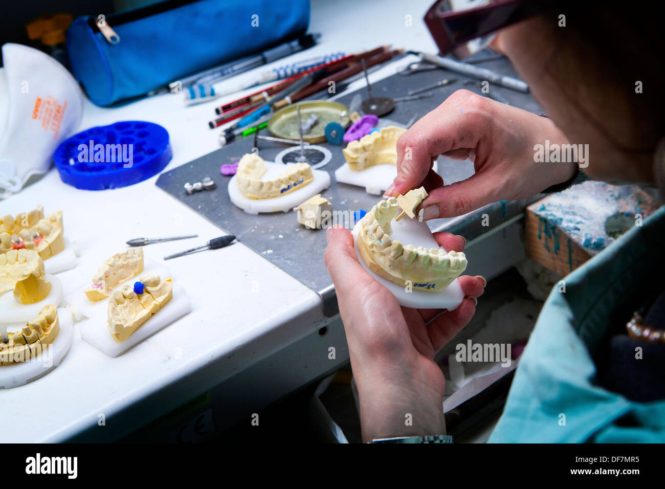 MAKING DENTAL PROSTHESIS Stock Photo - Alamy