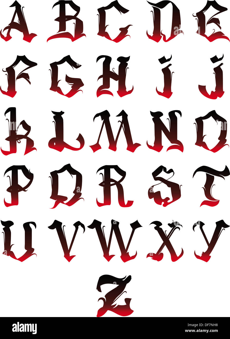 Gothic Letters A-Z Lettering Alphabet, Graffiti Font, Gothic Alphabet ... Gothic Letters A-Z Lettering Alphabet, Graffiti Font, Gothic Alphabet ...