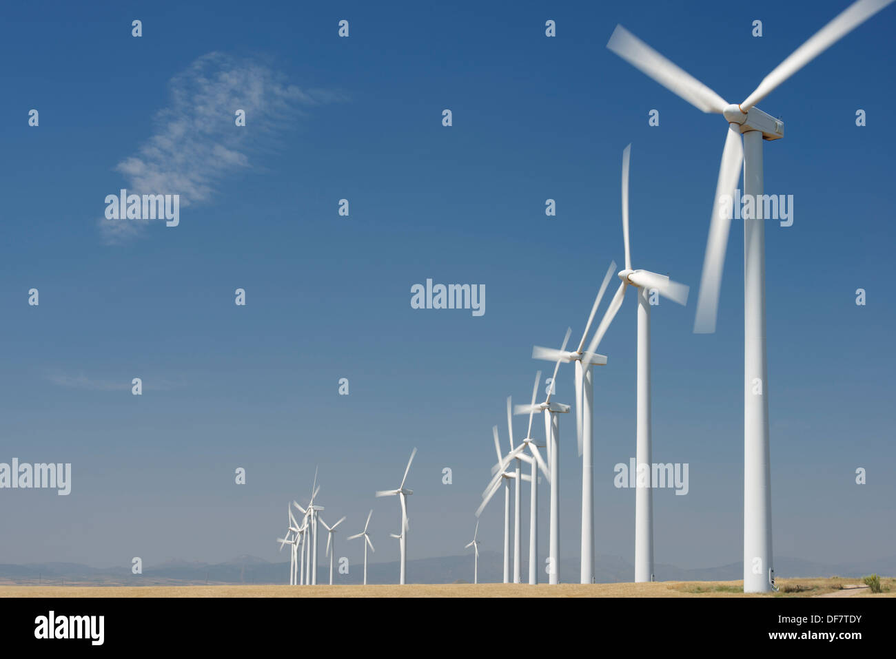 group of windmills for renewable electric energy production Stock Photo ...