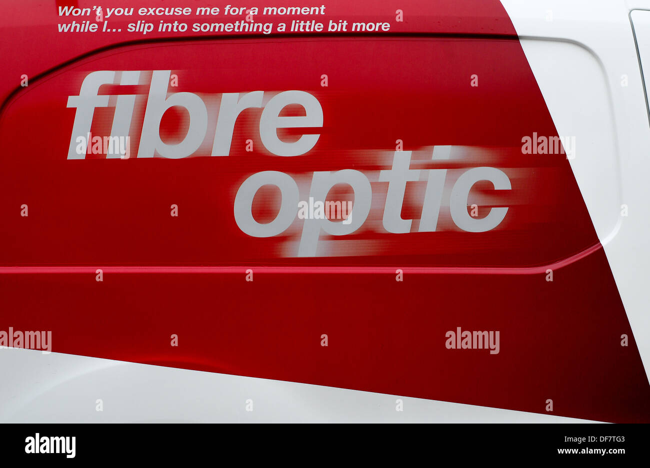 Virgin Fibre optic sign Stock Photo - Alamy