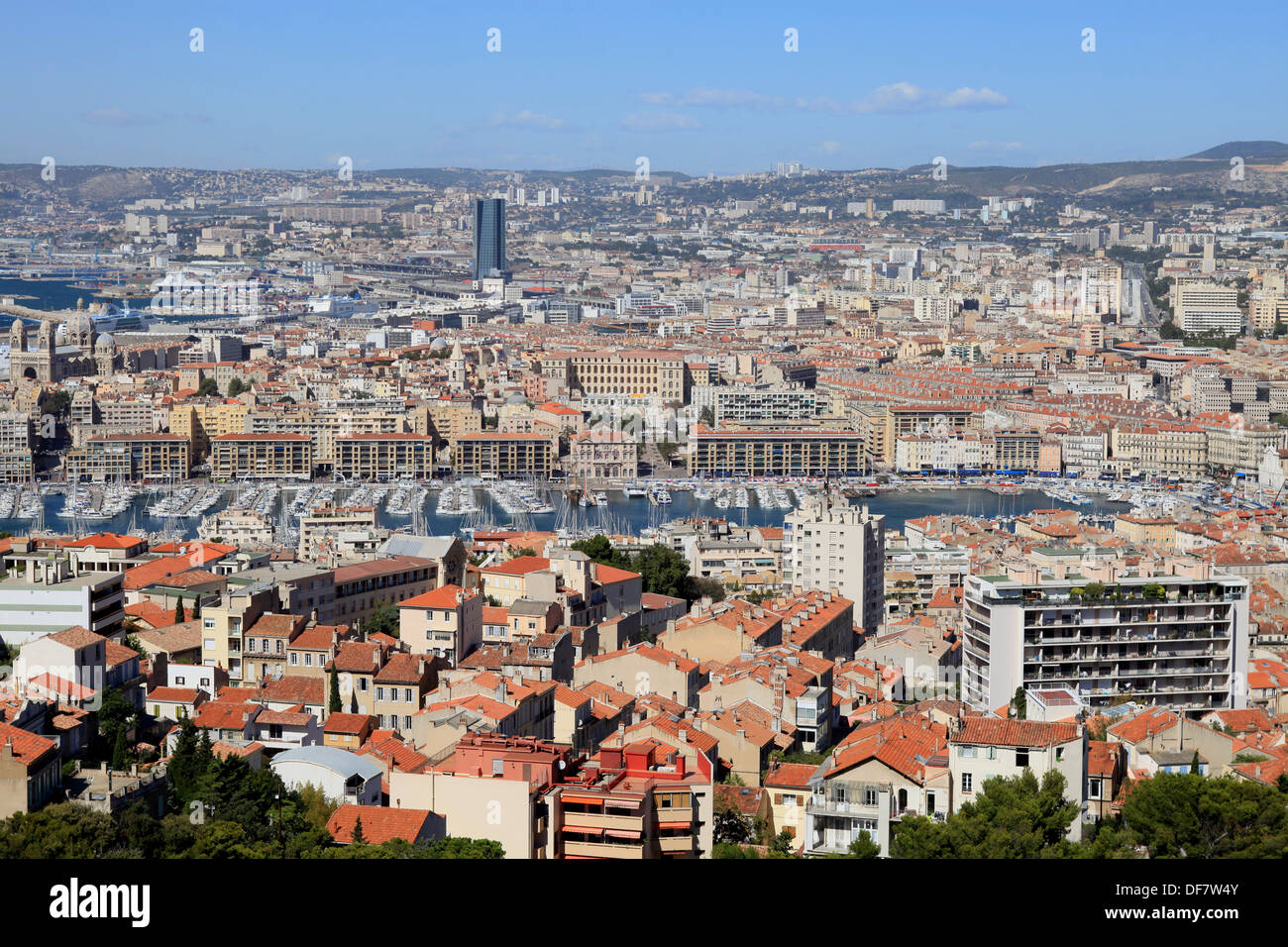 Top view above the city of Marseille Stock Photo - Alamy