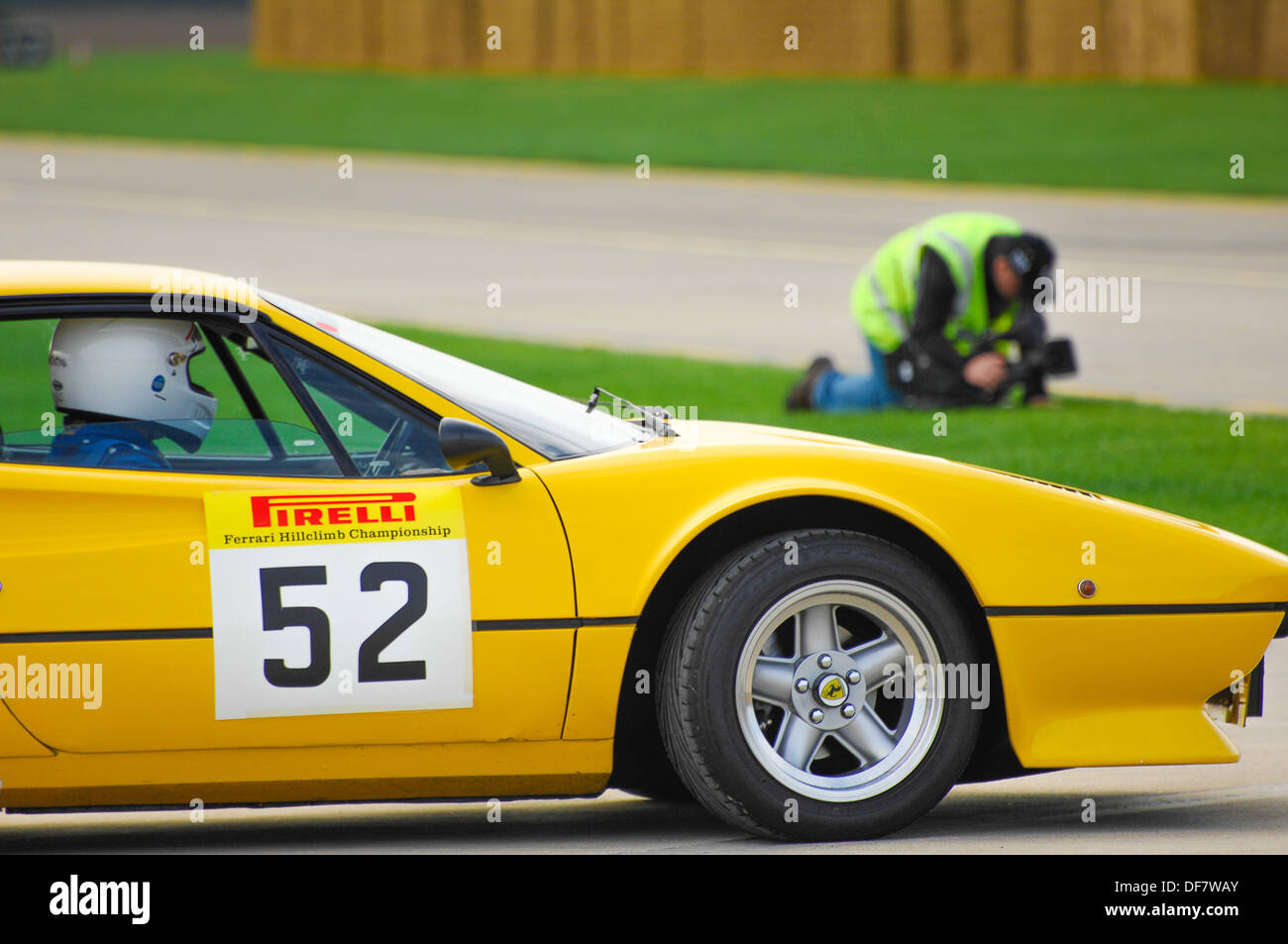 Yellow 355 Ferrari sports car at a local race Stock Photo - Alamy