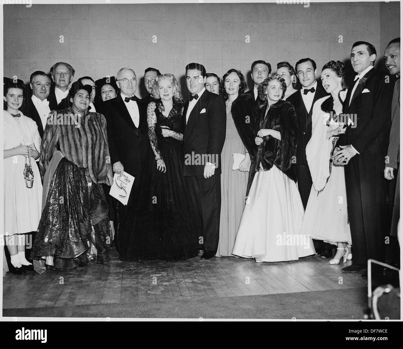 President Truman poses with performers at the inaugural gala held at ...