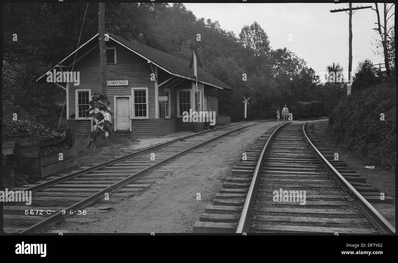 A railroad depot is shown, illustrating a transportation hub used for ...