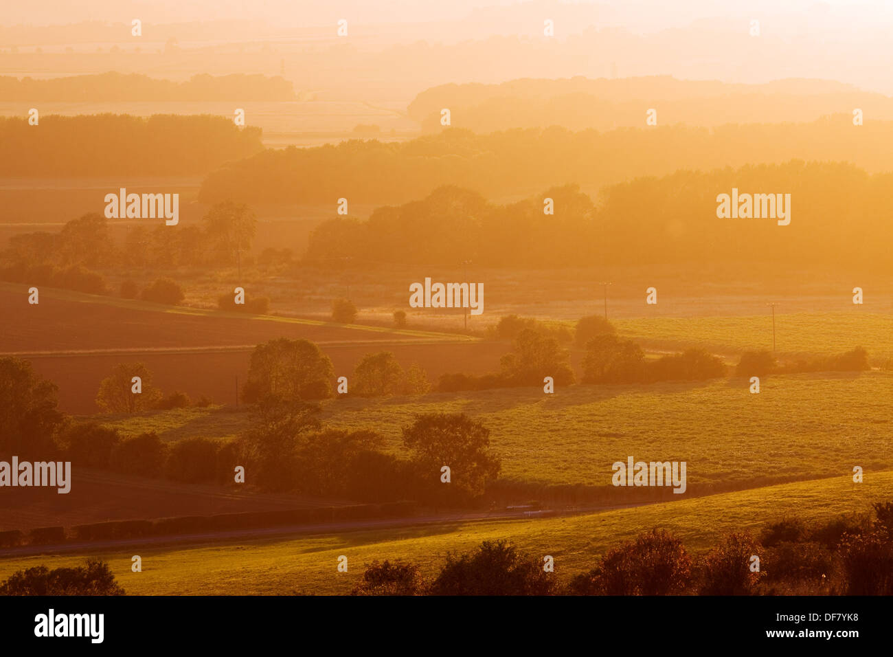 The Ancholme Valley from above the village of Bonby in North ...