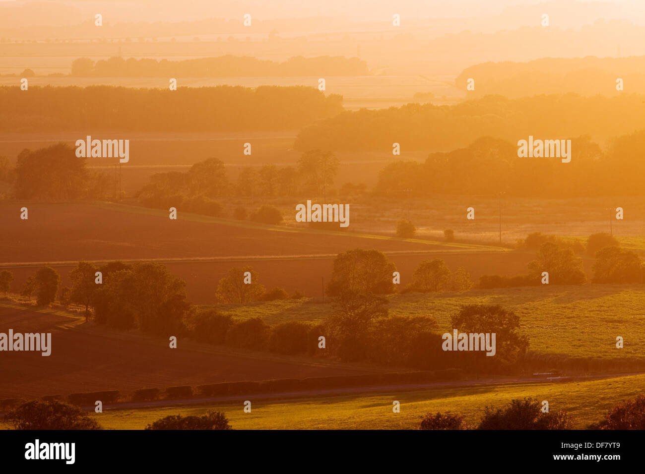 The Ancholme Valley from above the village of Bonby in North ...