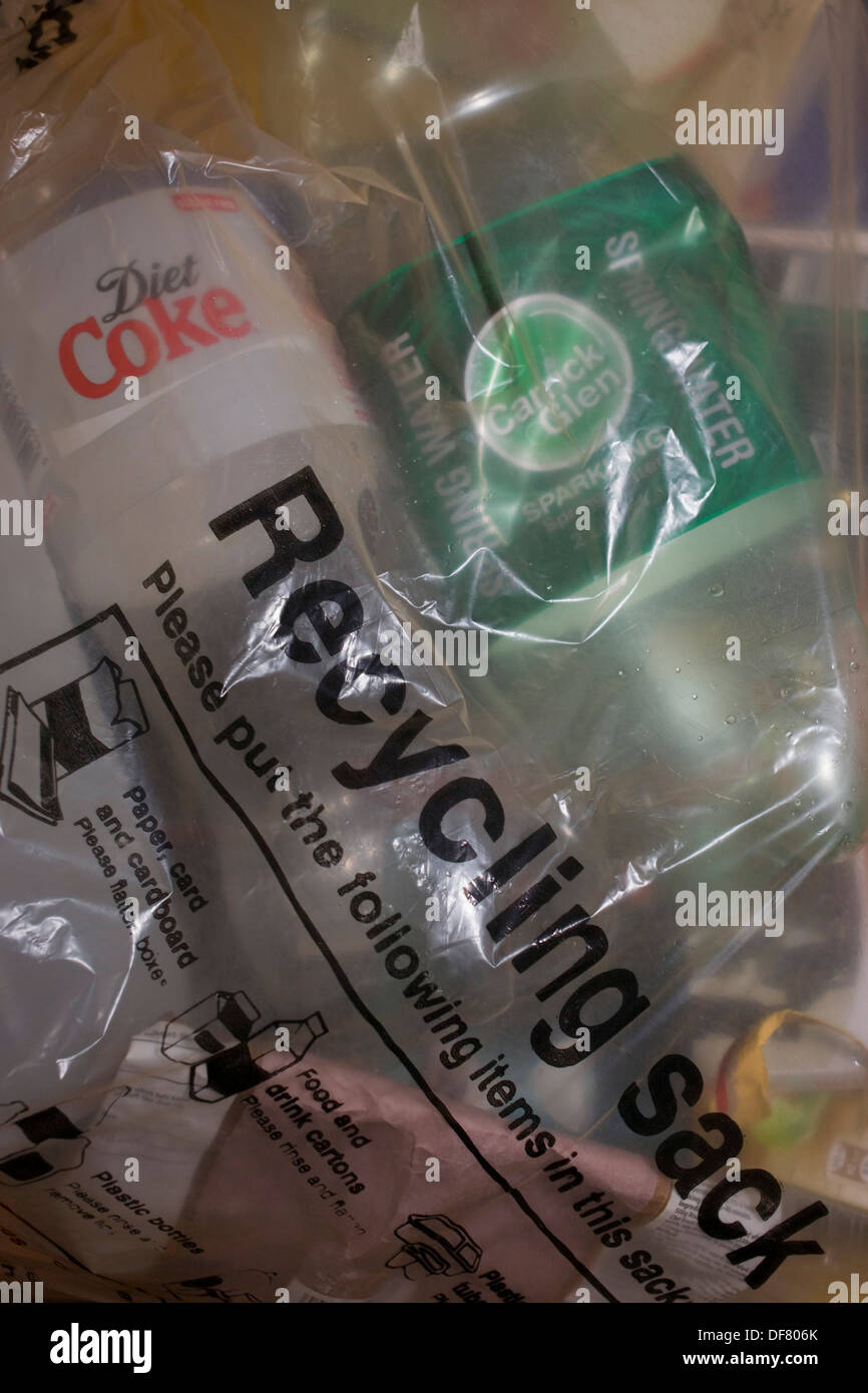 The contents of a transparent plastic recycling sack provided by ...