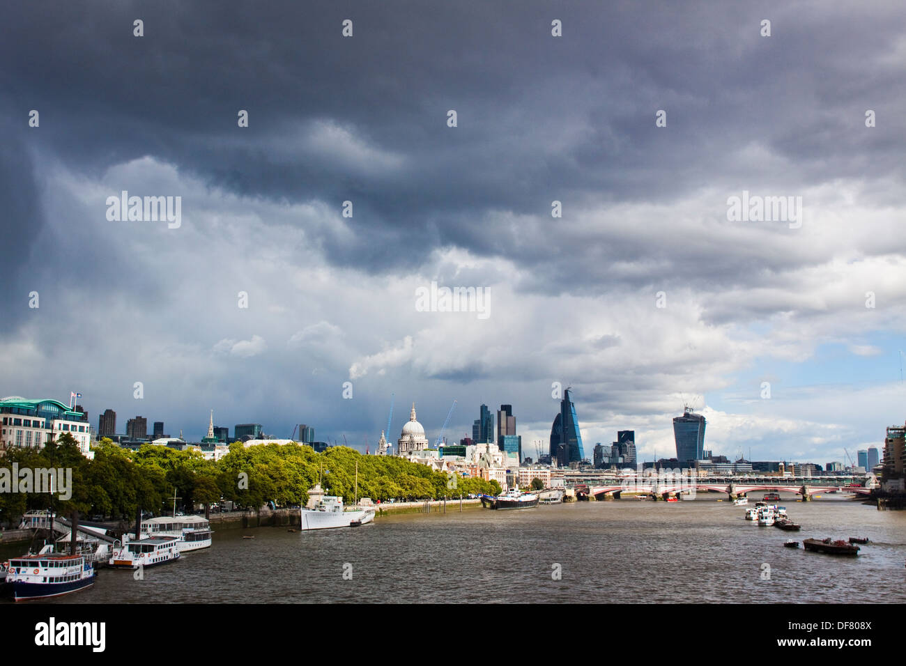 Storm clouds over the City of London Stock Photo - Alamy