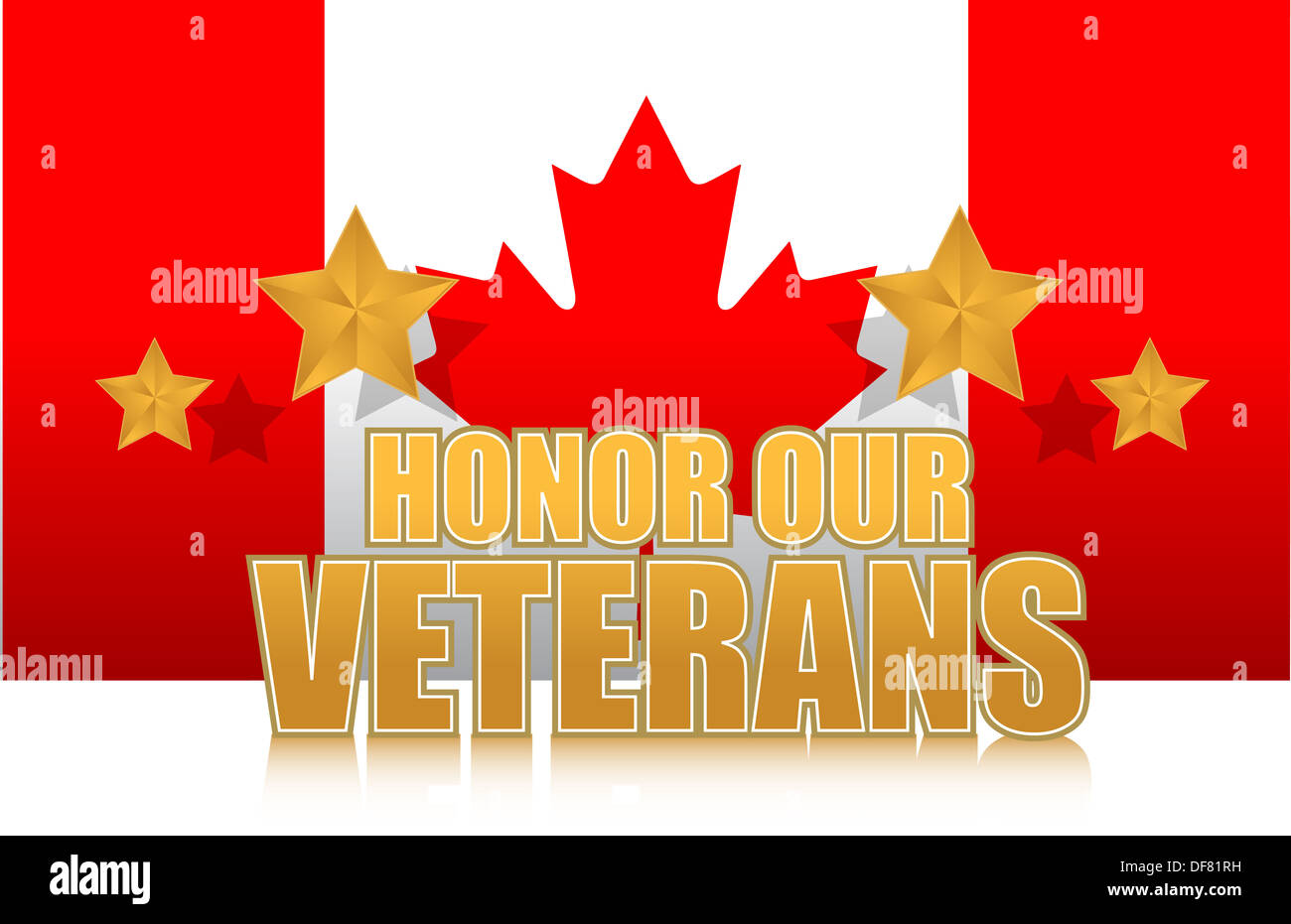 canada honor our veterans gold illustration sign design on white Stock ...
