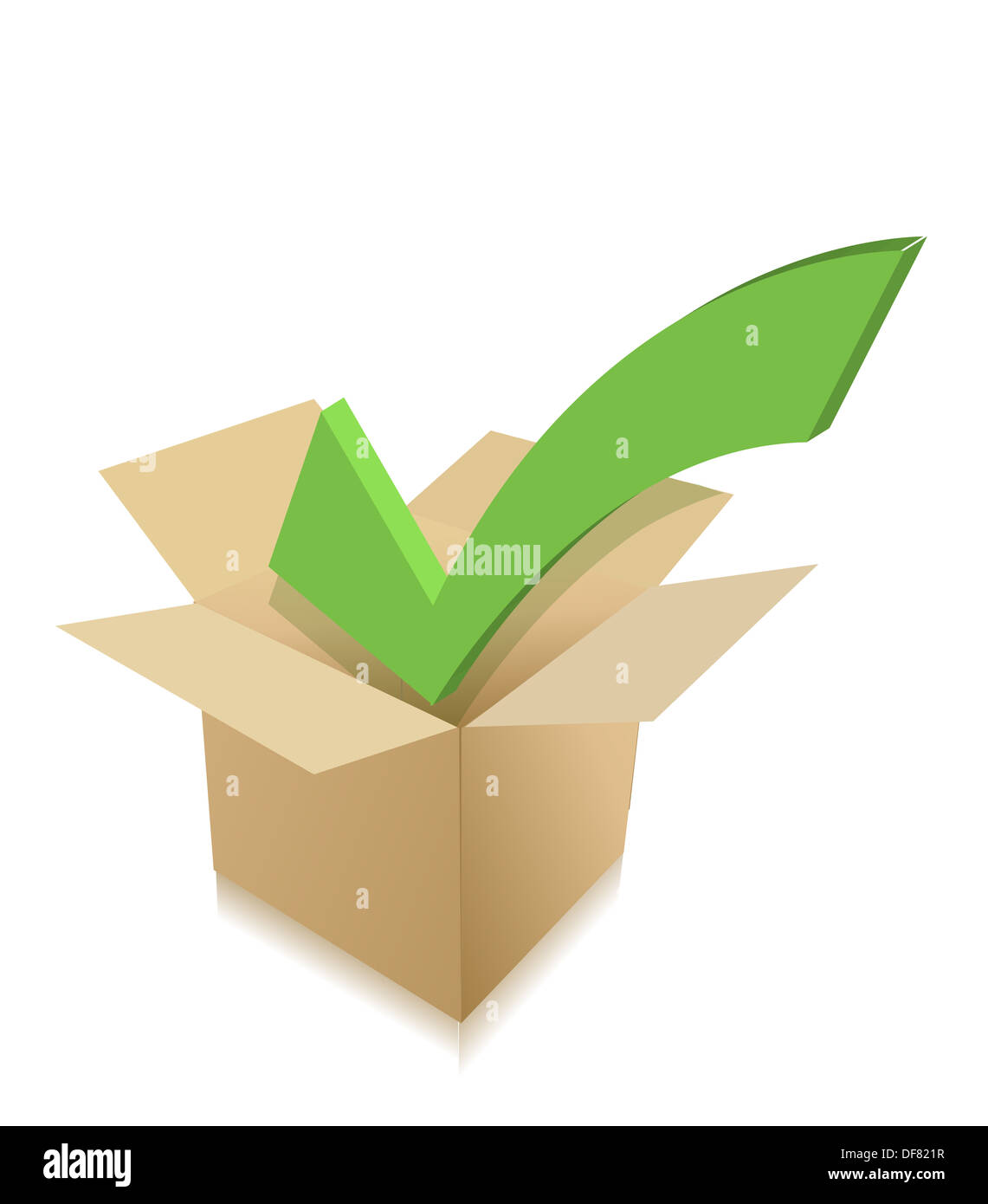 check mark box cardboard. illustration design over white Stock Photo ...