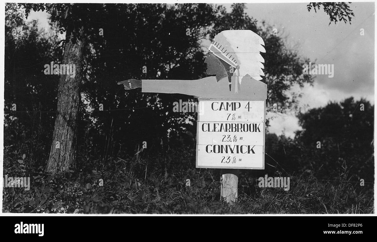 Road markers on a Native American reservation are shown, helping guide ...