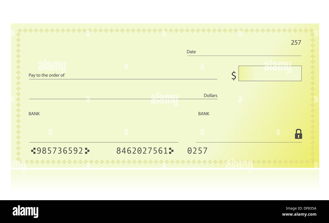 Bank Check illustration isolated over a white background Stock Photo ...