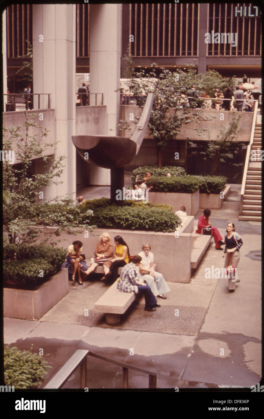 A view of Rockefeller Center from the 6th Avenue side in New York City ...