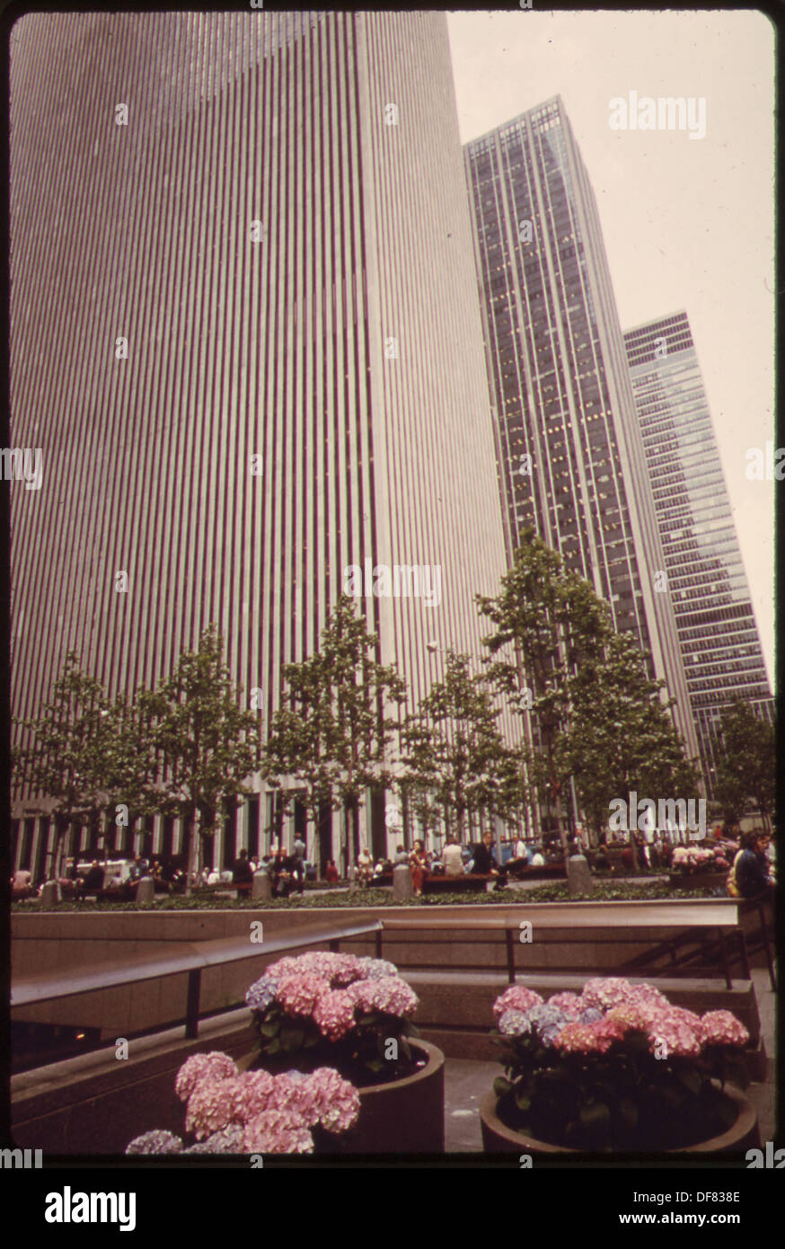 The image shows Rockefeller Center in New York City, an iconic landmark ...