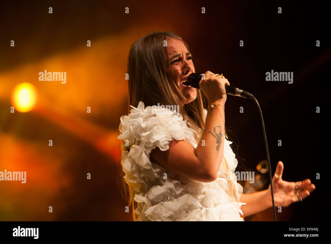 Fado singer Gisela João performing at Caixa Alfama fado festival, in ...