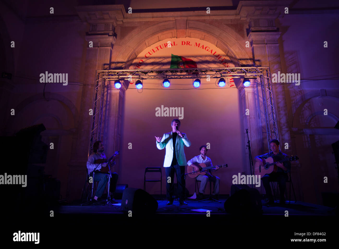 Fado singer Artur Batalha performing at Caixa Alfama fado festival, in ...