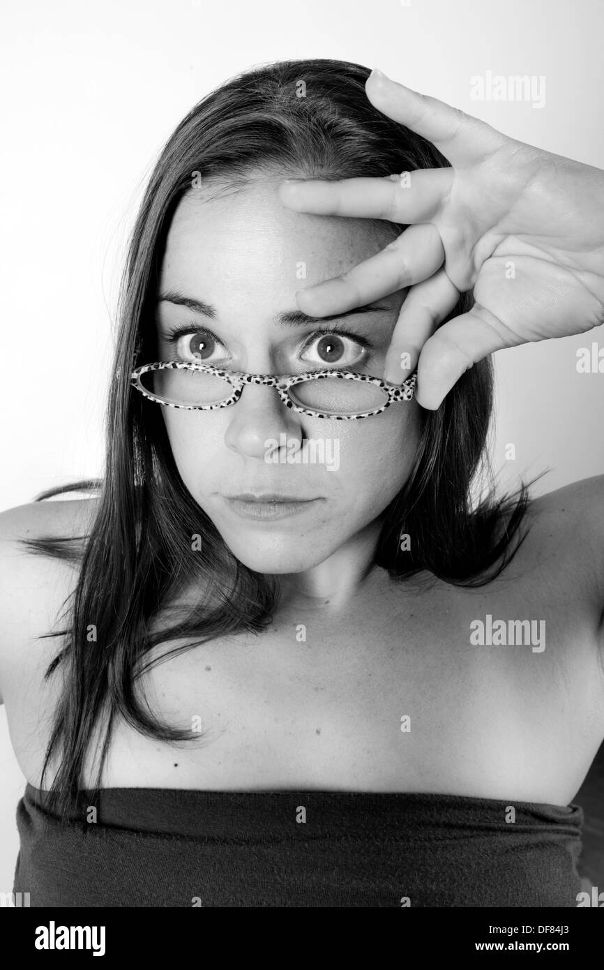 Young woman wearing glasses Stock Photo - Alamy Young woman wearing glasses Stock Photo - Alamy