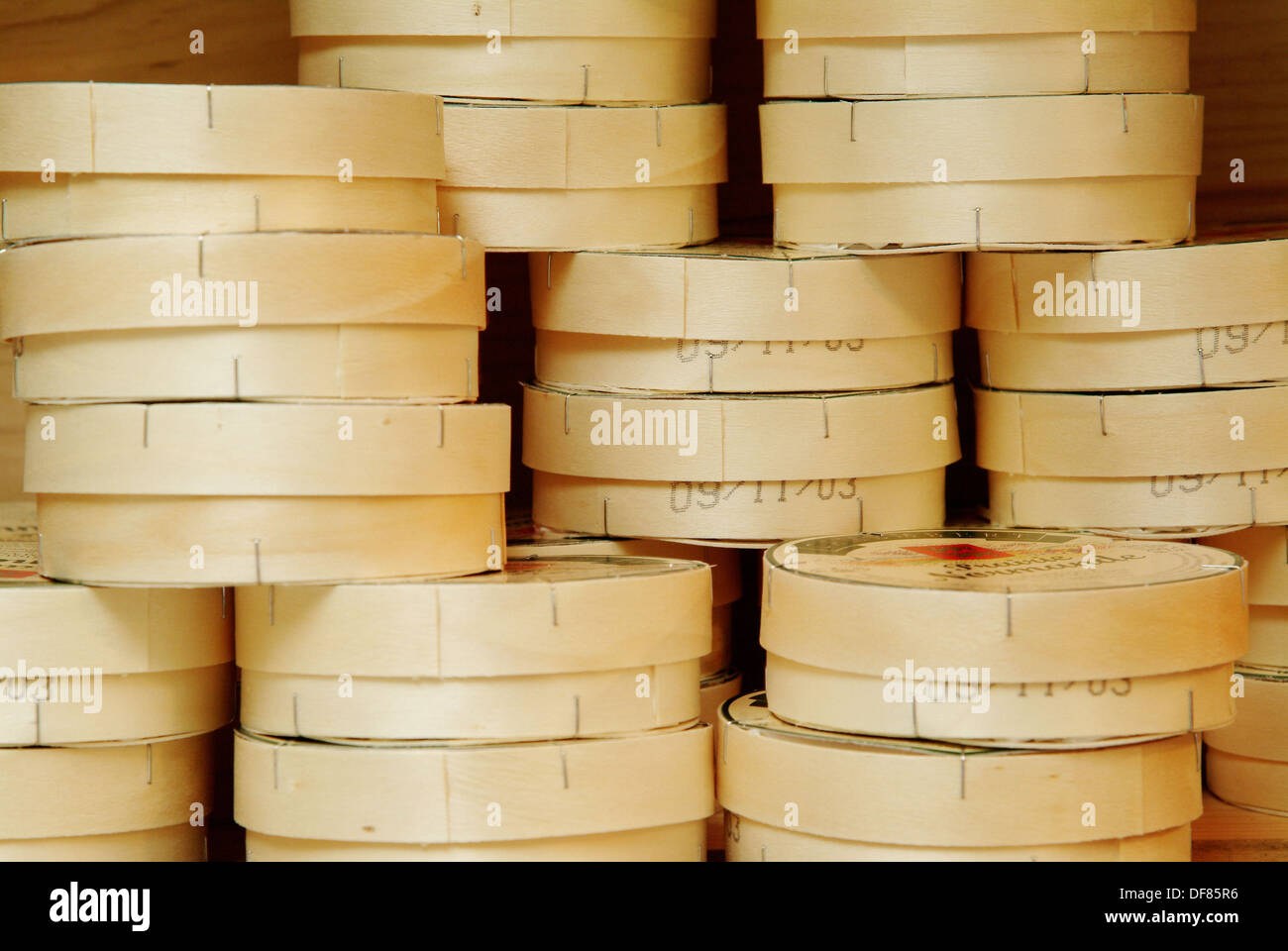 Camembert boxes at Viktualienmarkt. Munich, Germany Stock Photo - Alamy