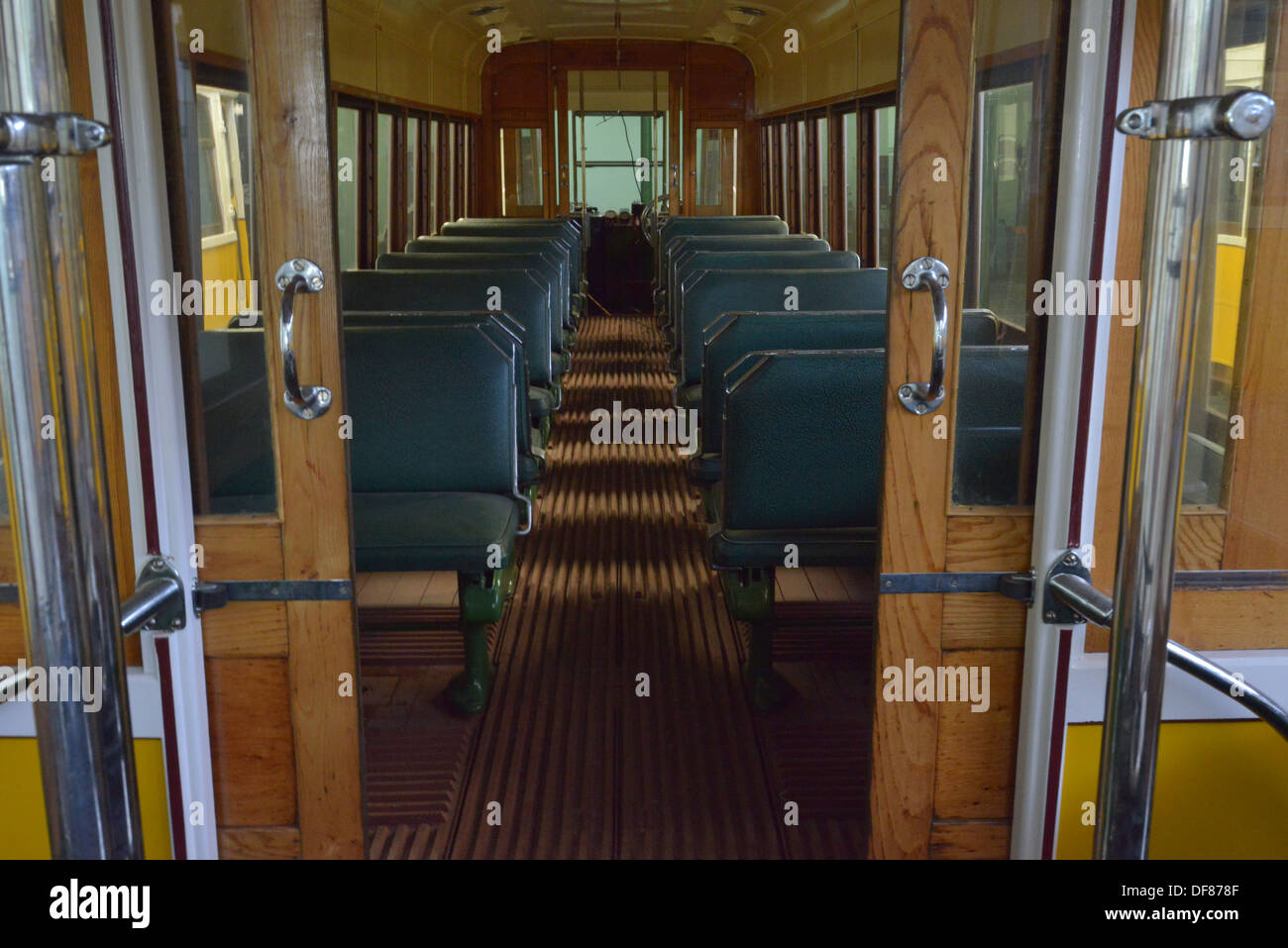 Bus seating at a museum in Lisbon Stock Photo - Alamy