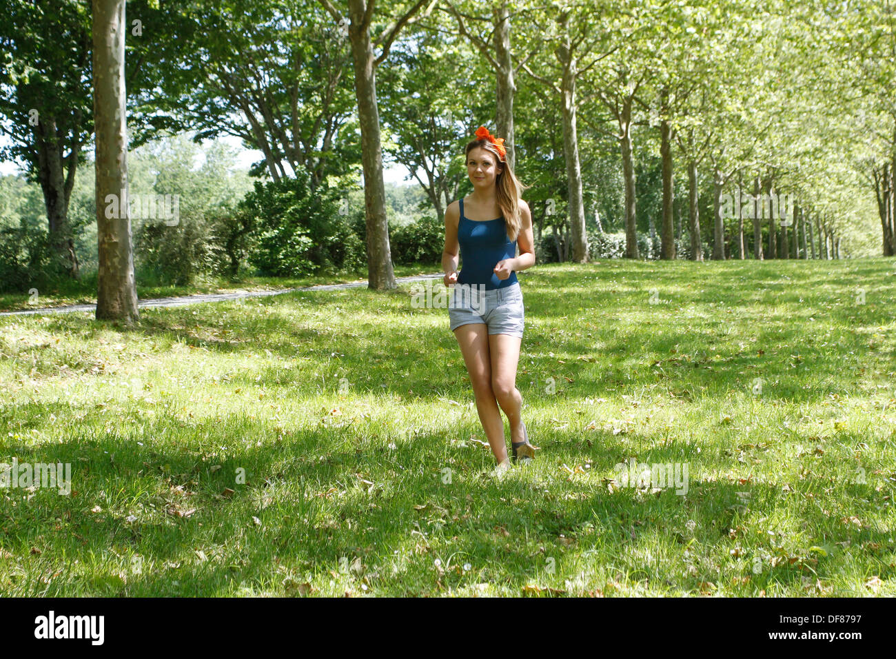 Caucasian athletic woman practising hi-res stock photography and images ...
