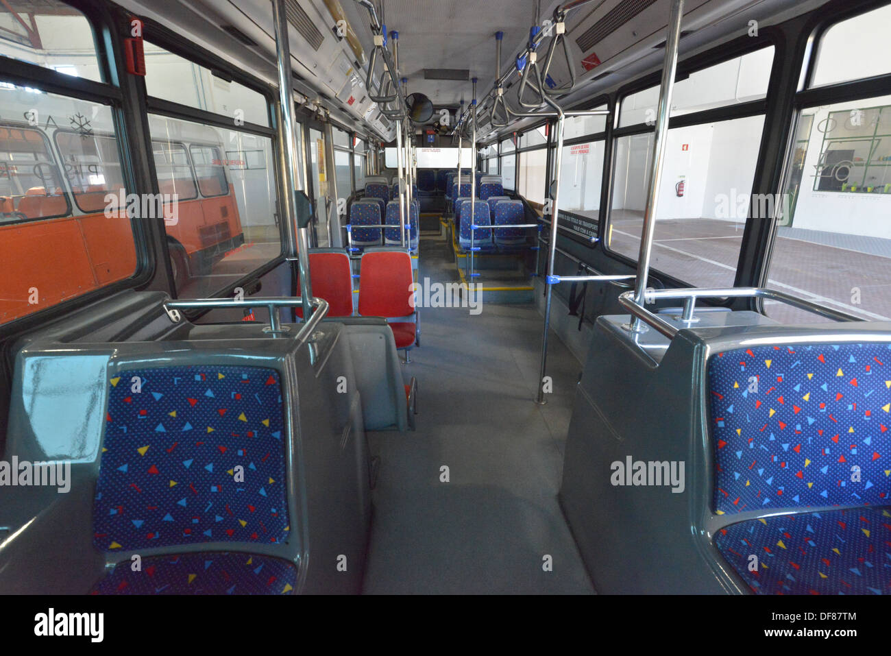 Bus seating at a museum in Lisbon Stock Photo - Alamy