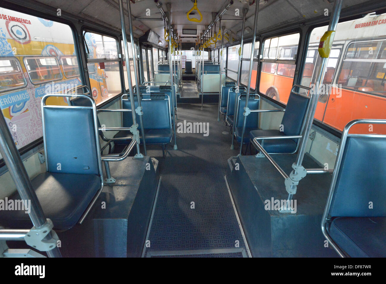Bus seating at a museum in Lisbon Stock Photo - Alamy