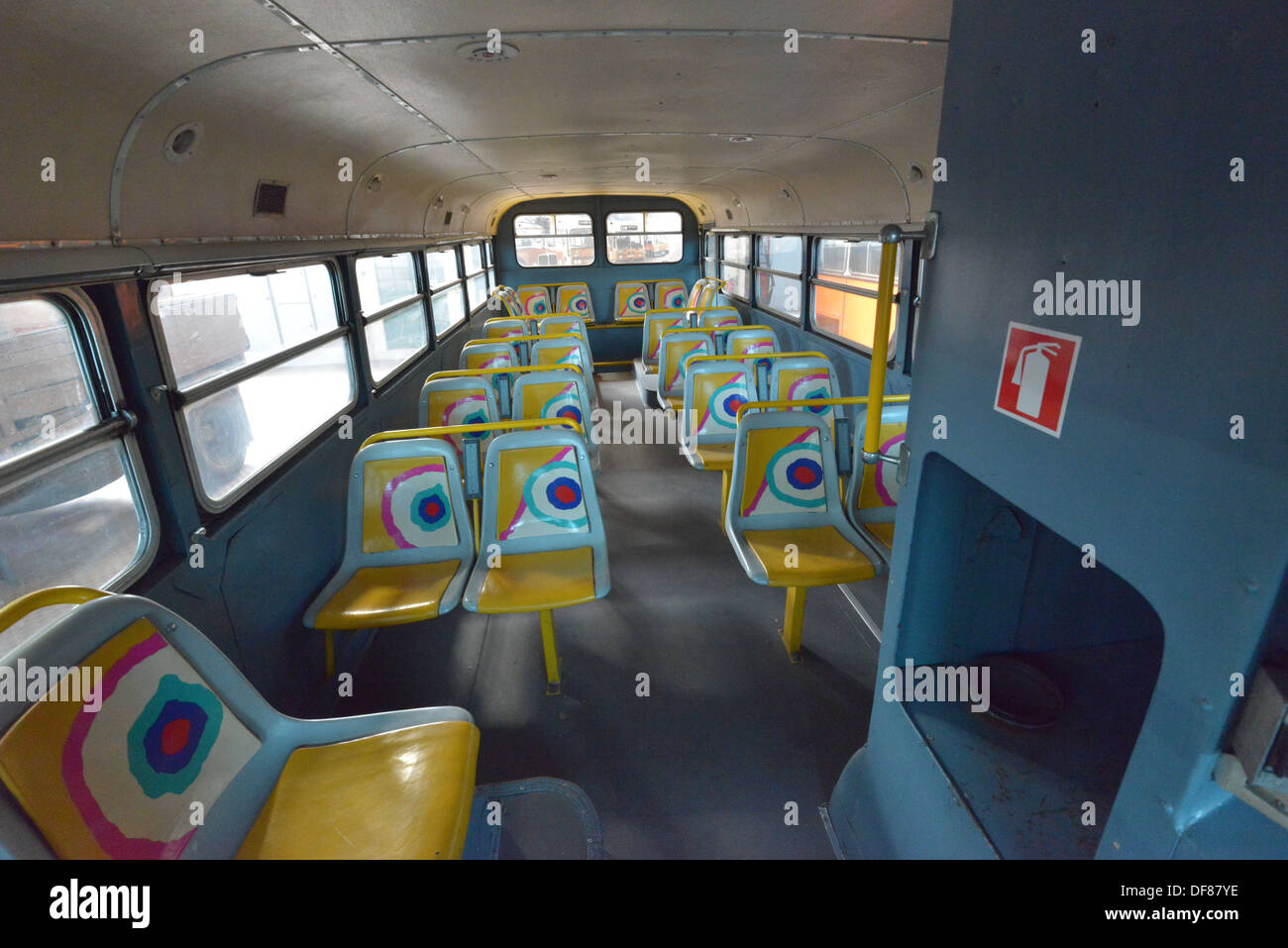 Bus seating at a museum in Lisbon Stock Photo - Alamy