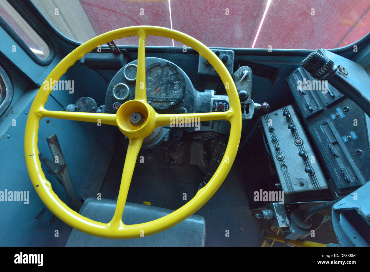 Bus cab at a museum in Portugal Stock Photo - Alamy