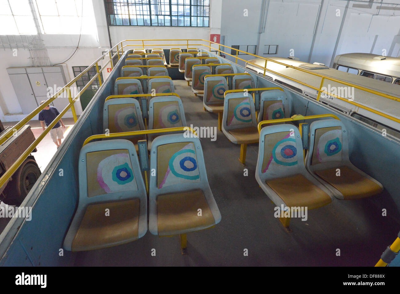 Bus seating at a museum in Lisbon Stock Photo - Alamy