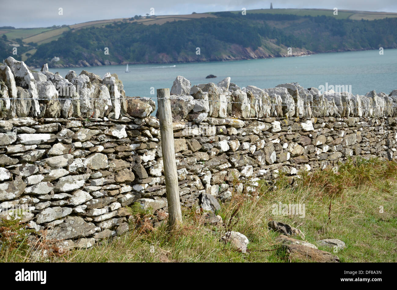 A dry stone wall near Dartmouth, Devon Stock Photo - Alamy