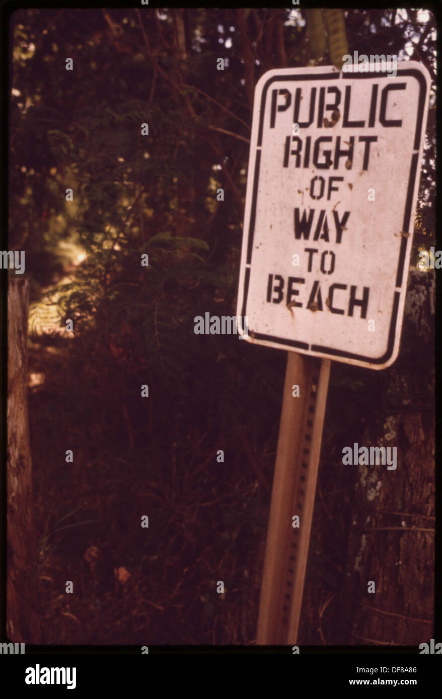 A sign required by developers to indicate the public right of way ...