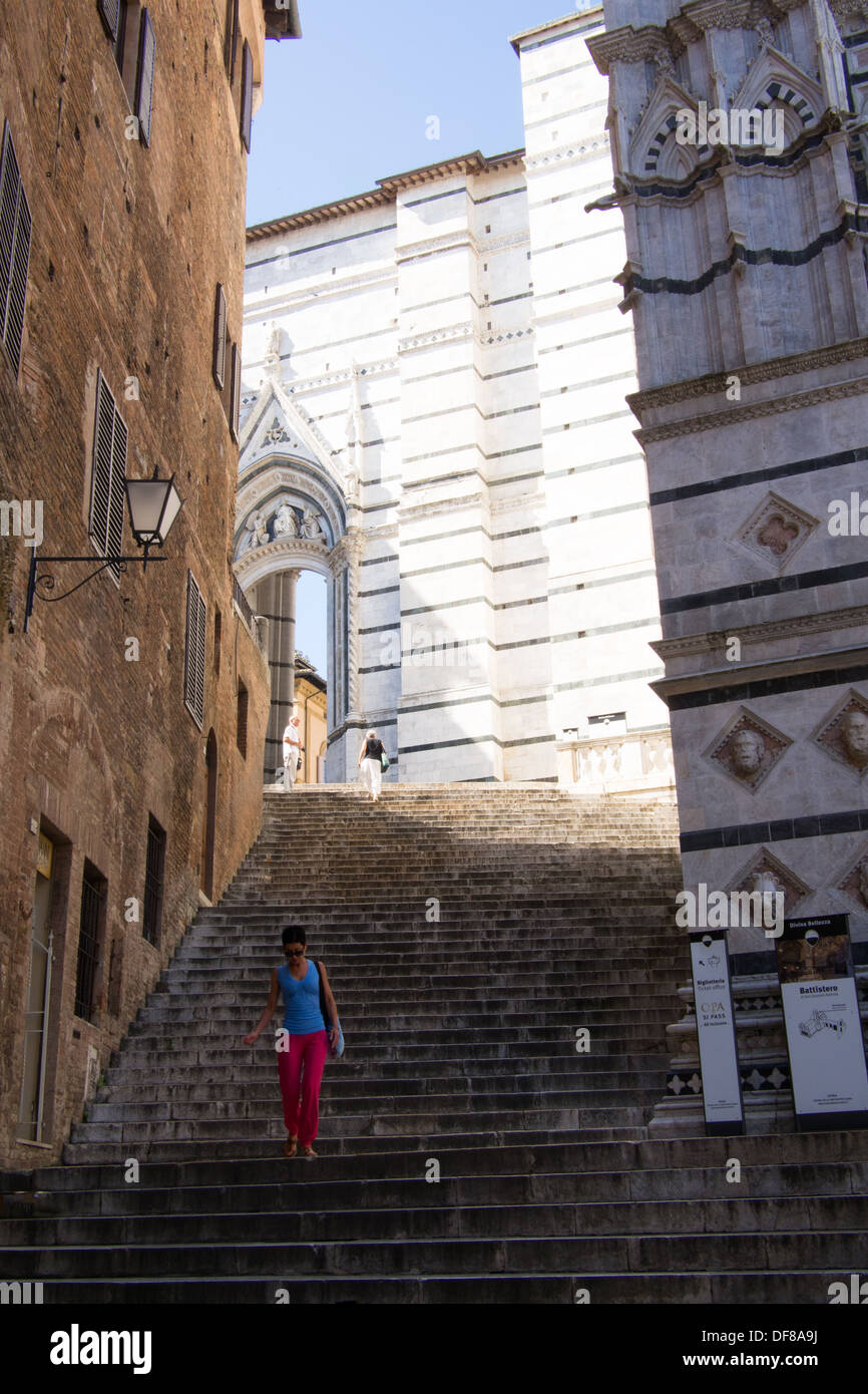 Steps at the back of the Duomo, Siena, Tuscany, Italy Stock Photo - Alamy