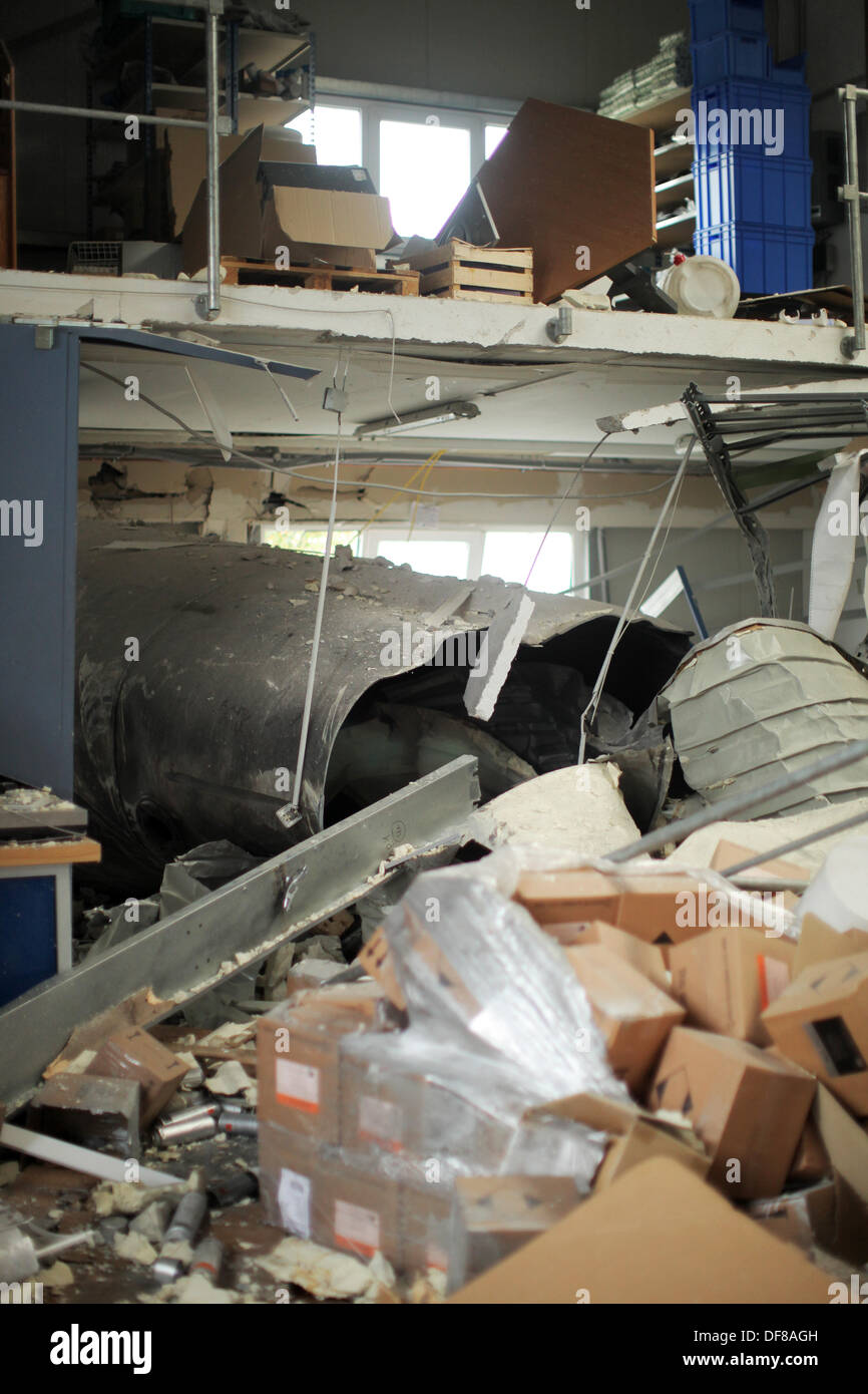Speyer, Germany. 30th Sep, 2013. An exploding gas tank (C) knocked ...