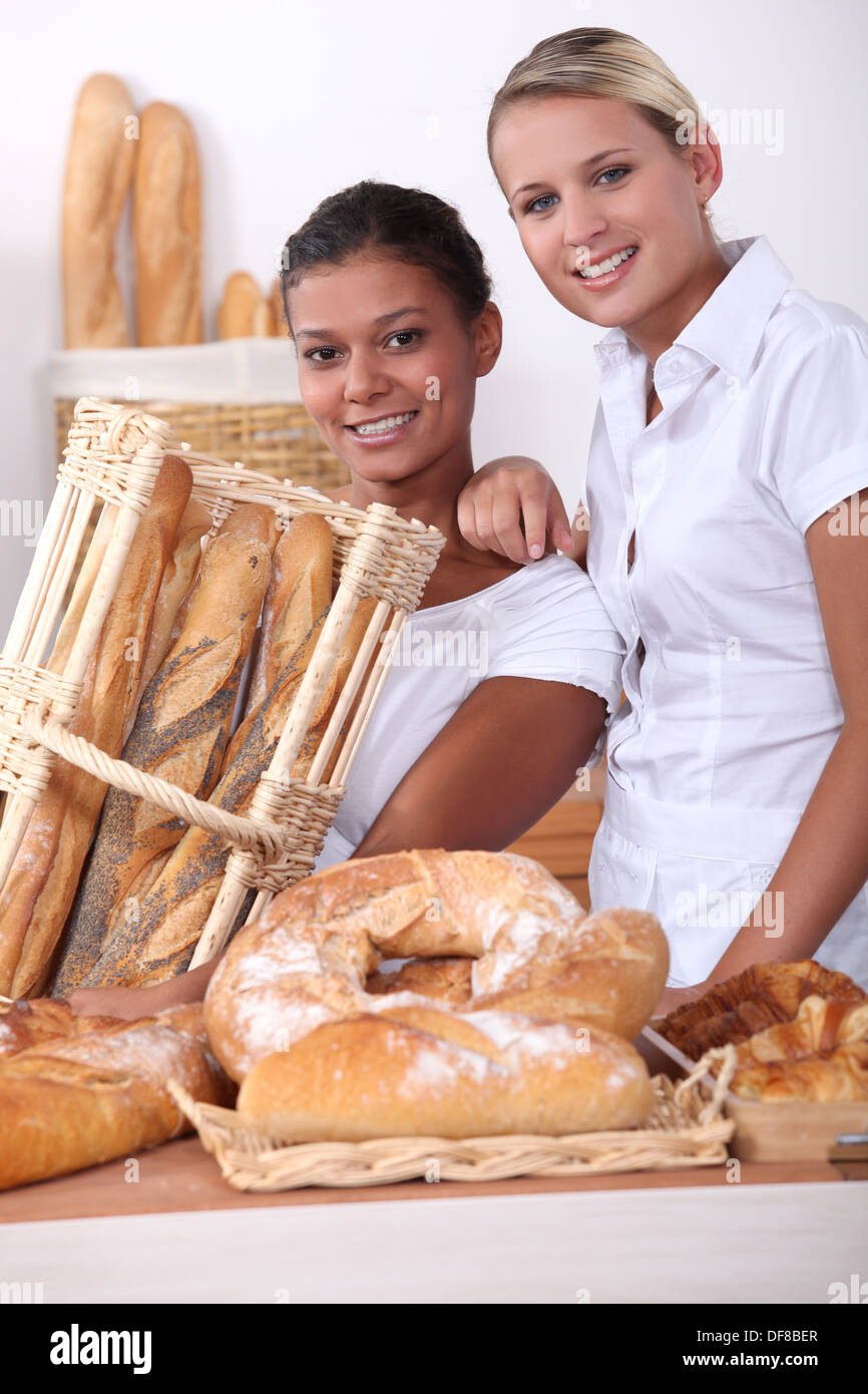 Women working in a bakery Stock Photo - Alamy
