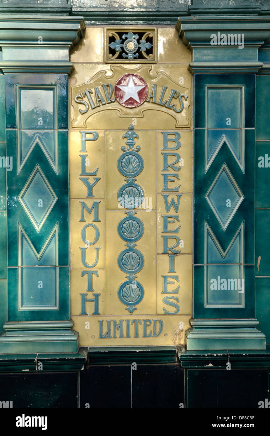 Signage from the defunct Plymouth Breweries on a pub in Dartmouth ...
