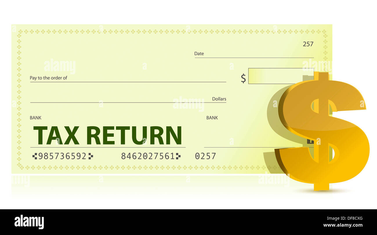Tax Return Check illustration design Stock Photo - Alamy