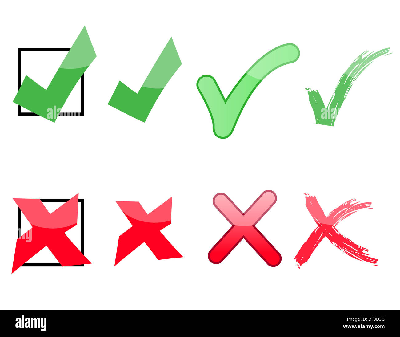 Check and X marks Stock Photo - Alamy