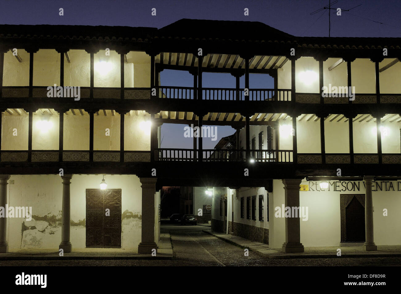 Main Square at dusk. 17th Century. Tembleque. Toledo province. Castilla ...