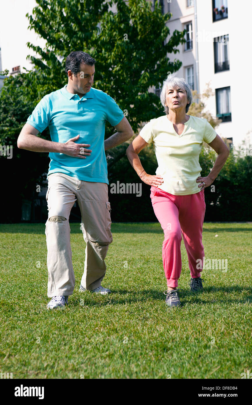 ELDERLY PERSON PRACTISING A SPORT Stock Photo - Alamy