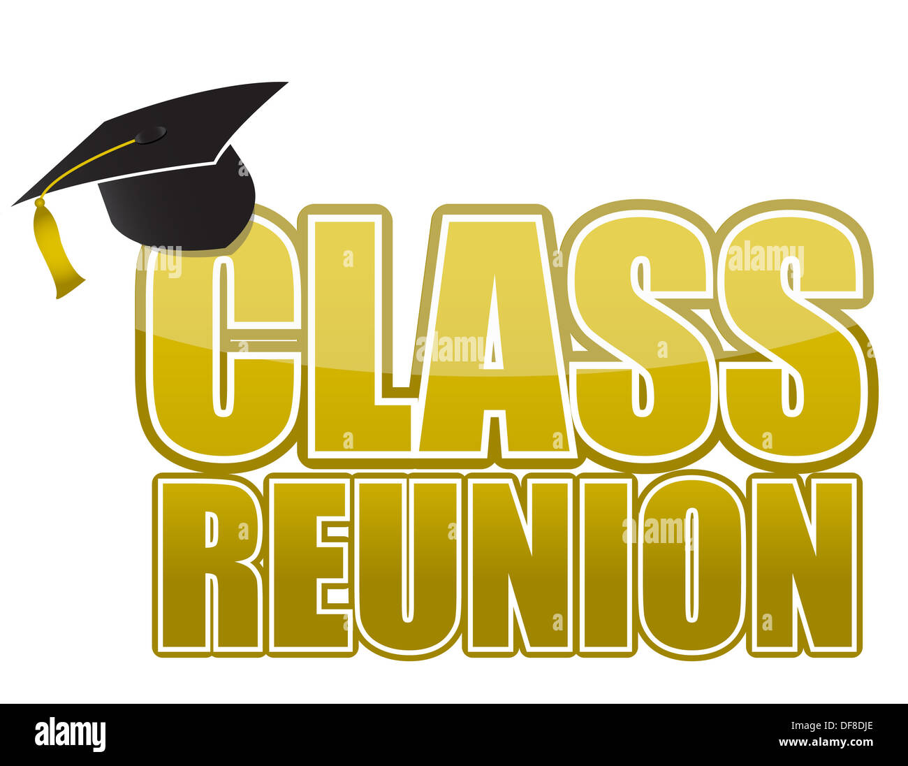 Class reunion Graduation cap isolated on white background Stock Photo ...