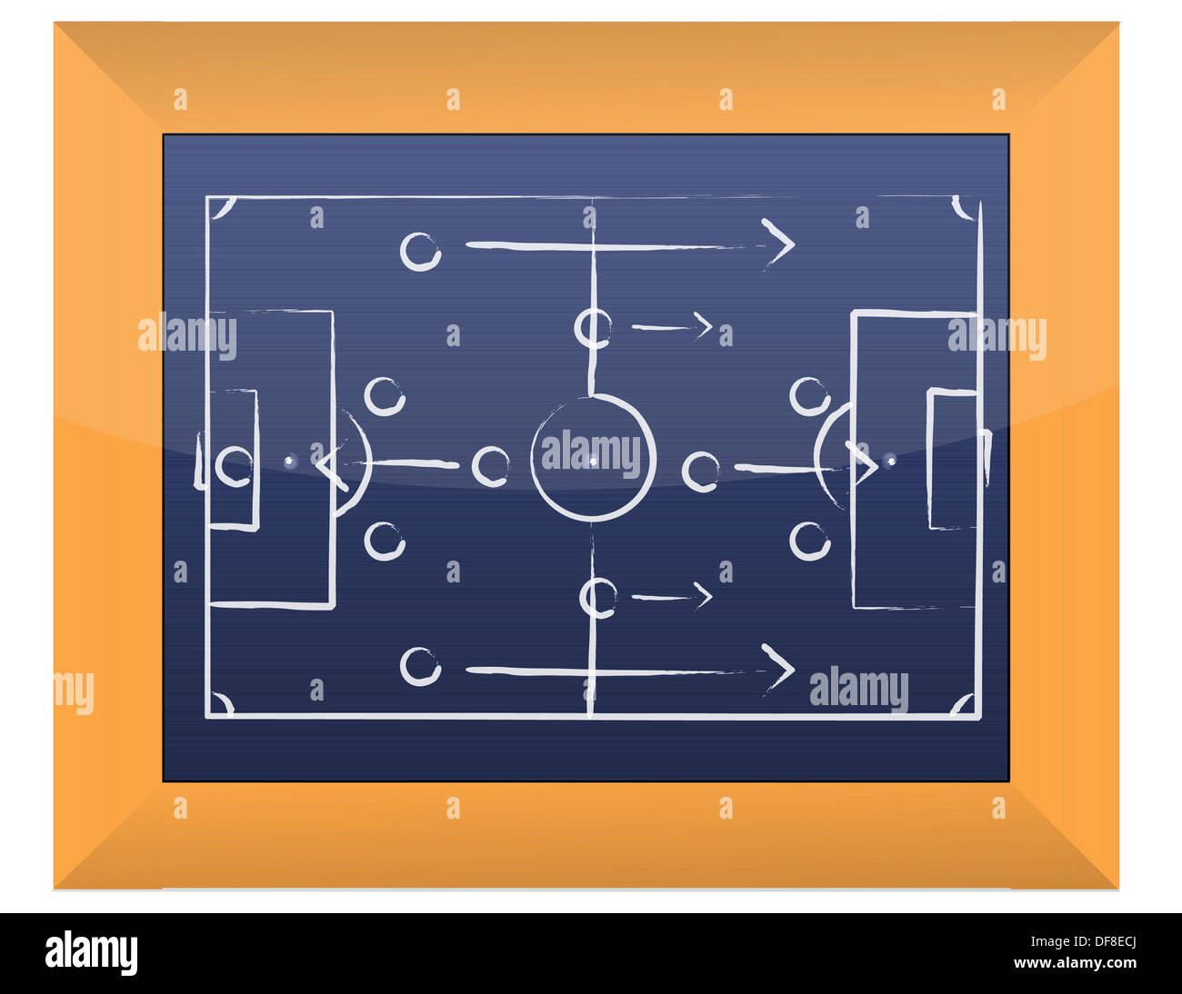 soccer tactics drawing on chalkboard Stock Photo - Alamy
