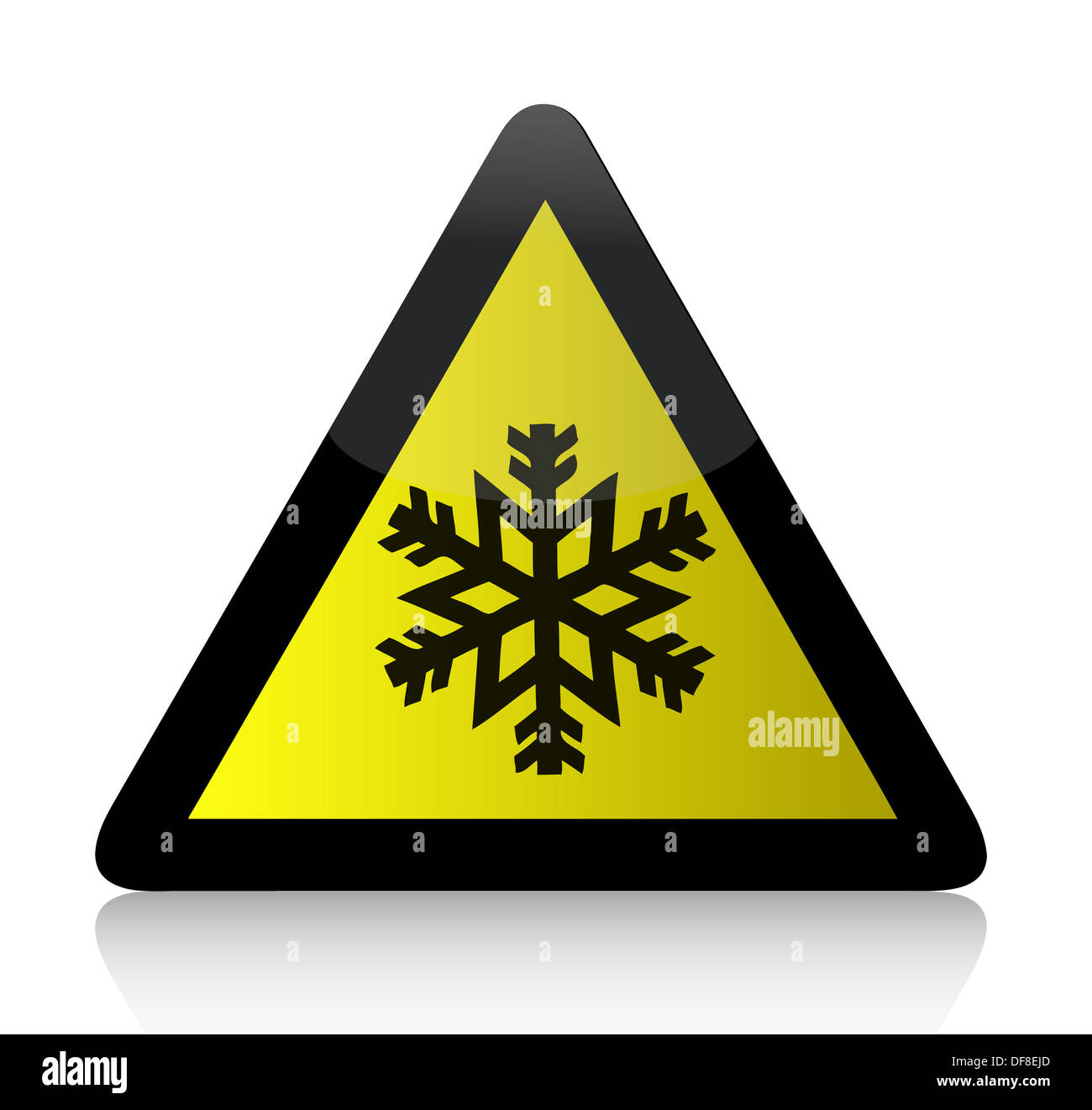 Triangular warning sign with ice Cut Out Stock Images & Pictures - Alamy