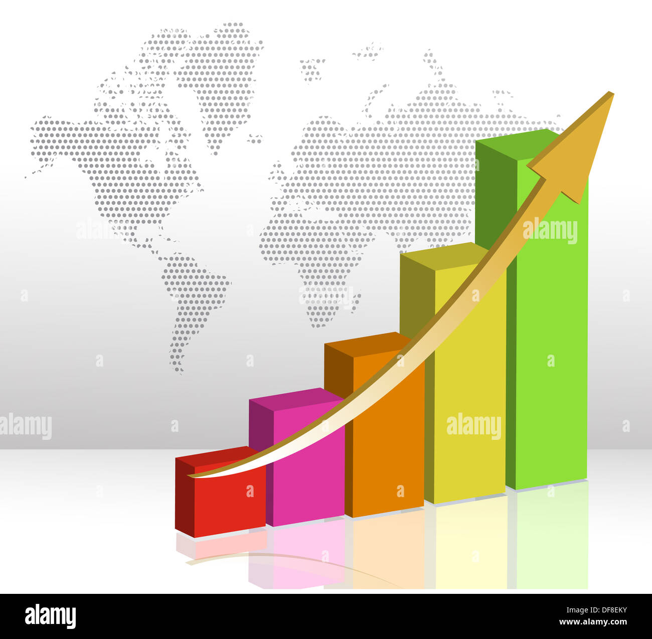 colorful business Bar chart illustration on a white background Stock ...