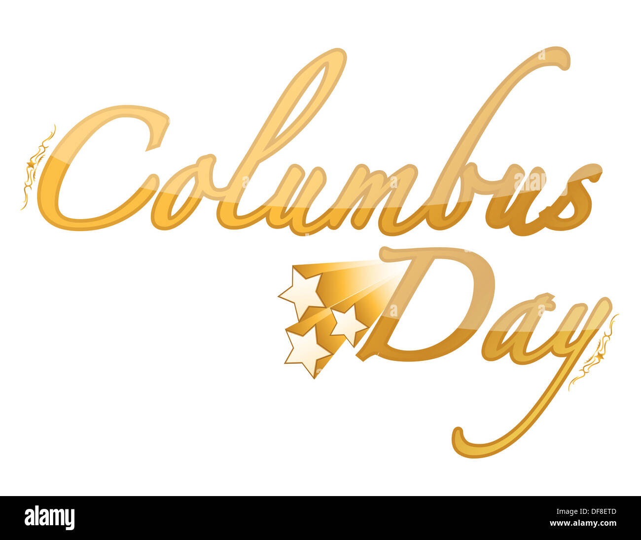 Golden Columbus Day sign Stock Photo - Alamy