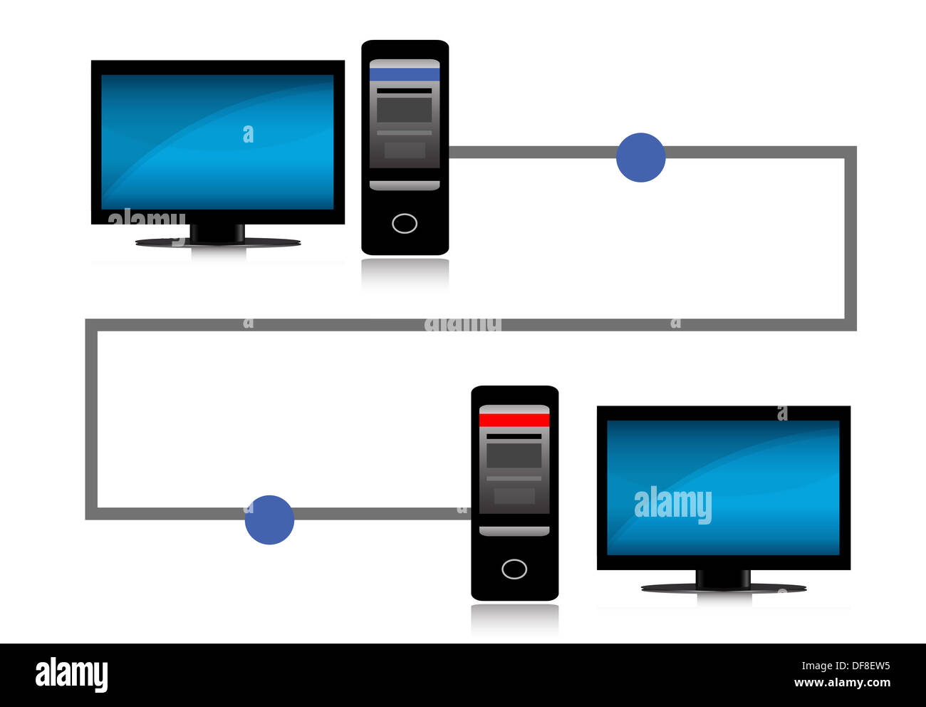 communication by two computers. Illustration design Stock Photo - Alamy