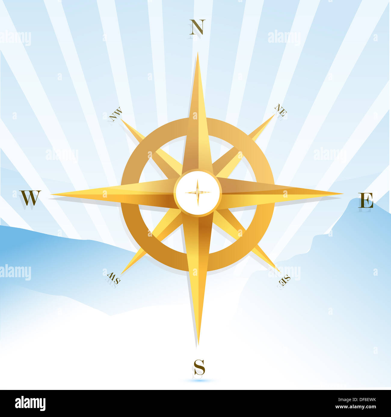 Blue sky compass design Stock Photo - Alamy